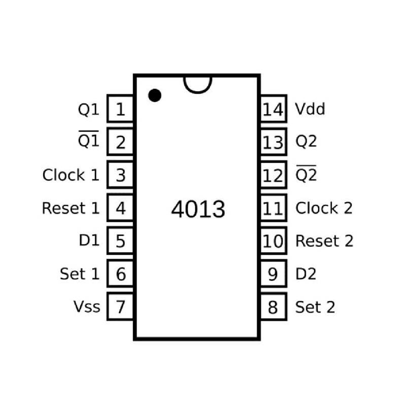 Circuito Integrado CD4013BE - CD4013 - DIP 14 - IC CMOS DUAL D FLIP FLOP