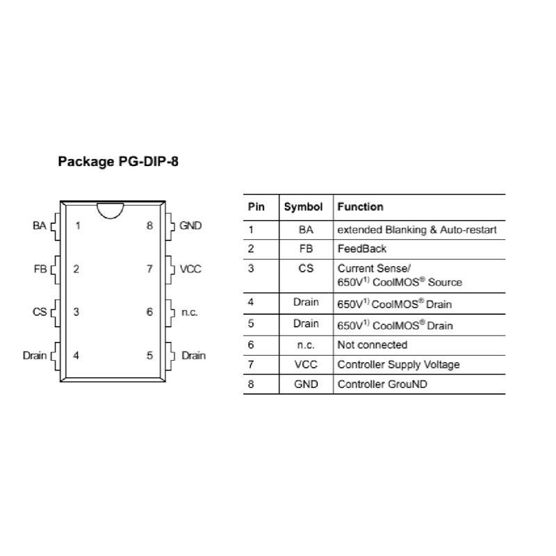 Circuito Integrado ICE3BR0665J - Convertidor AC DC - Off Line SMPS Current Mode Controller 650V